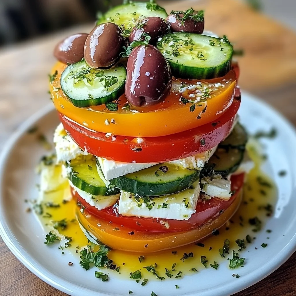 Greek Feta Salad Tower